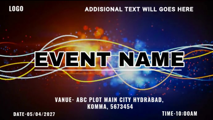 Animated Black Event Announcement Digital Display Video Template ...