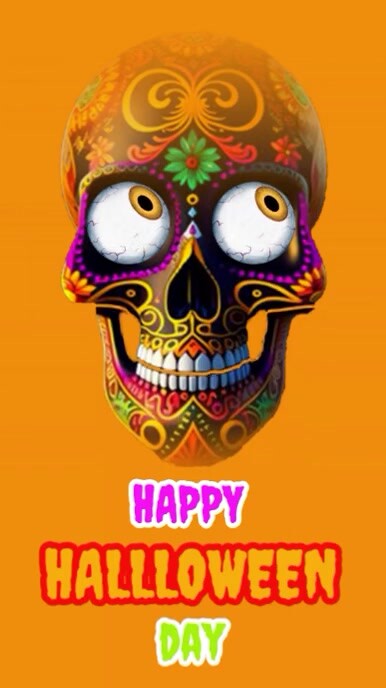 Animated Catrina of happy Halloween day Template | PosterMyWall
