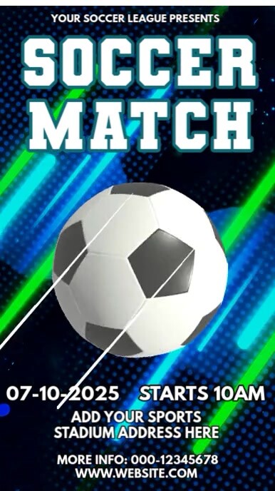 Animated Soccer Game Invitation Video Template – Editable Football ...