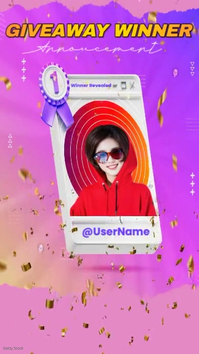 Animated Vibrant Social Media Winner Announcement Template | PosterMyWall