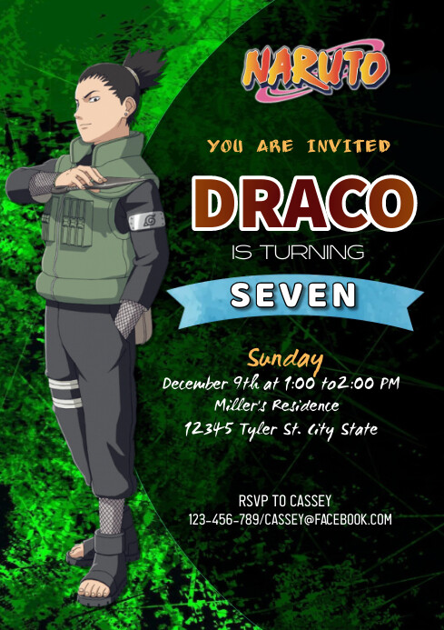 Plantilla de anime birthday invitation a4 | PosterMyWall