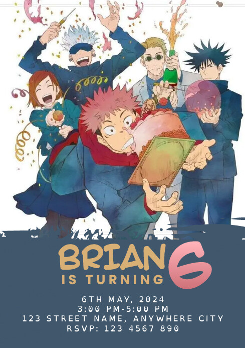 Anime Kids Birthday Template | PosterMyWall