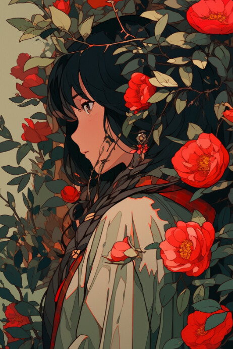 Anime style illustration of rose Template | PosterMyWall