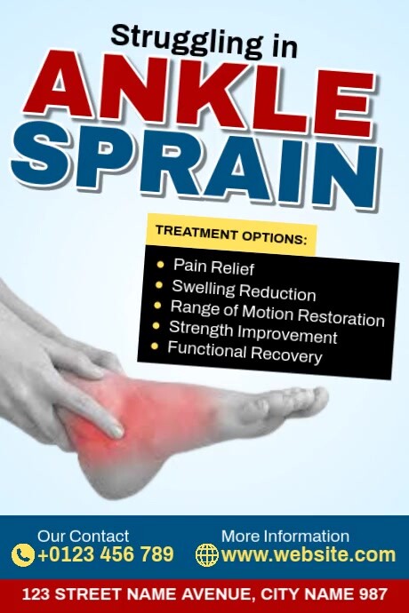 Plantilla de Ankle Sprain Ads | PosterMyWall