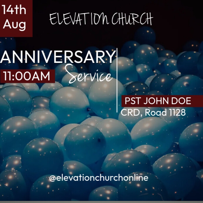 ANNIVERASRY SERVICE (1) Template | PosterMyWall