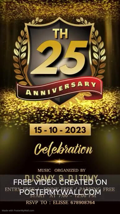 ANNIVERSARY CELEBRATION 25 TH Template | PosterMyWall