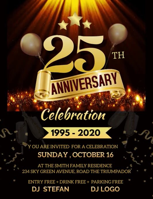 ANNIVERSARY CELEBRATION 25TH Template | PosterMyWall