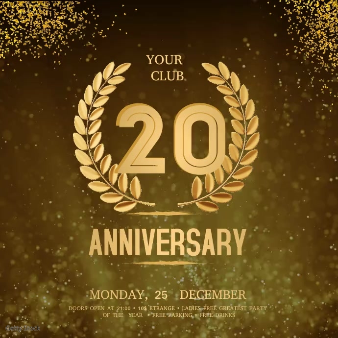anniversary party celebration video post Template | PosterMyWall
