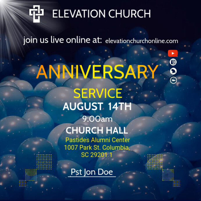 ANNIVERSARY SERVICE (20) Template | PosterMyWall
