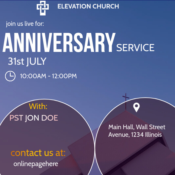 ANNIVERSARY SERVICE (8) Template | PosterMyWall