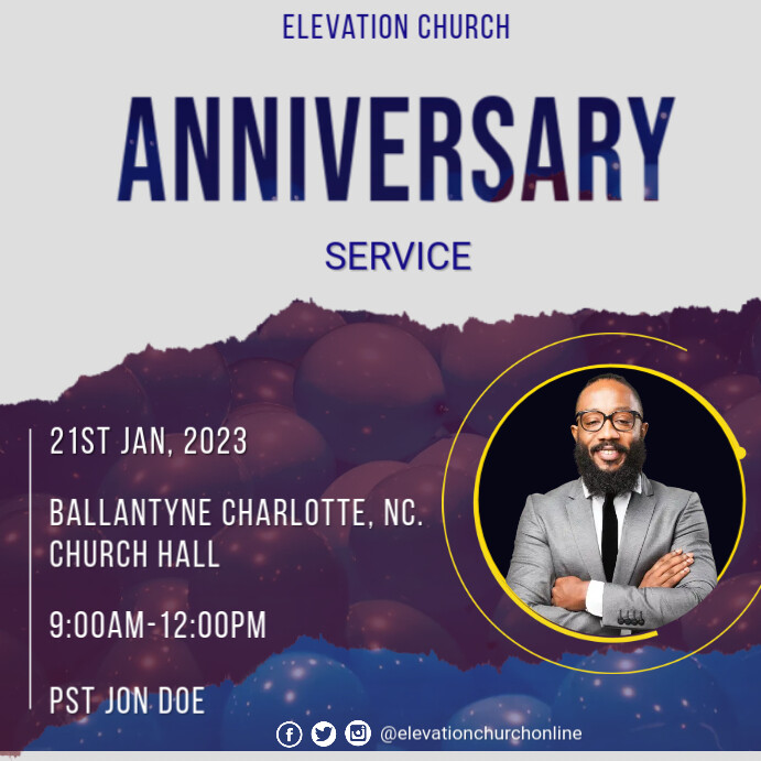 Plantilla de anniversary Sunday | PosterMyWall