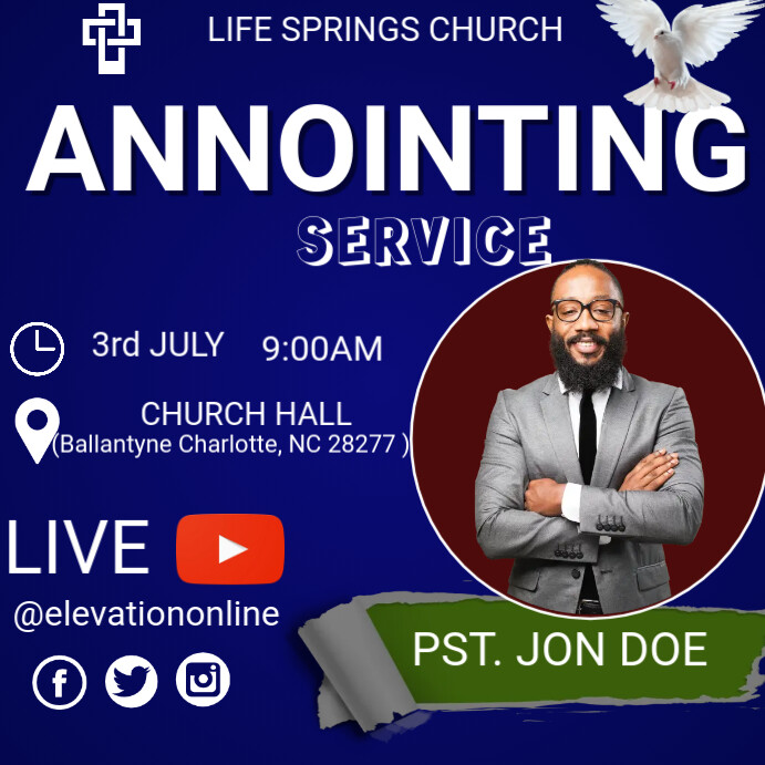 ANNOINTING SERVICE (2) Template | PosterMyWall