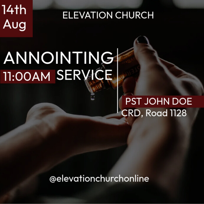 ANNOINTING SERVICE (7) Template | PosterMyWall