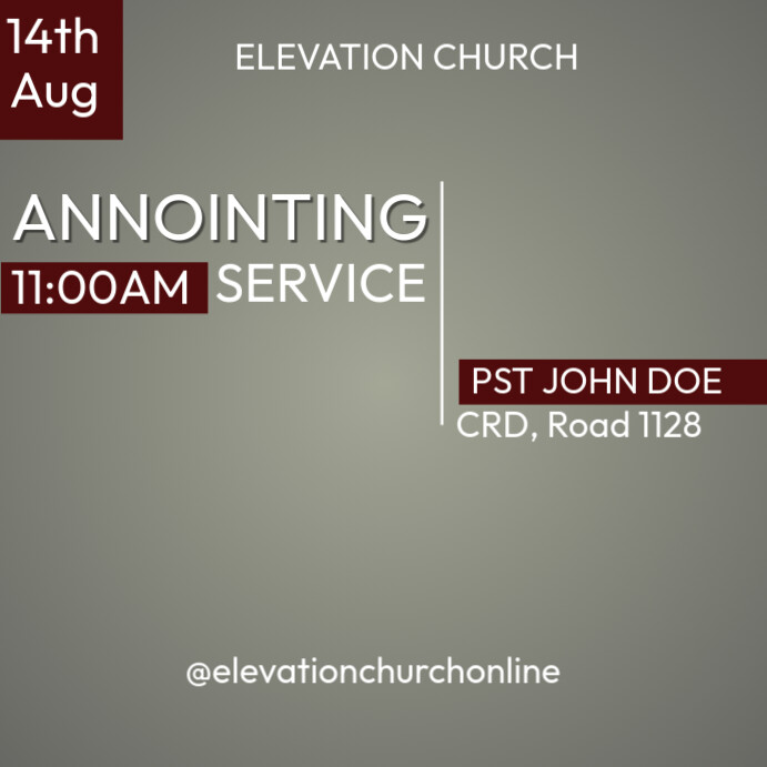 ANNOINTING SERVICE (9) Template | PosterMyWall