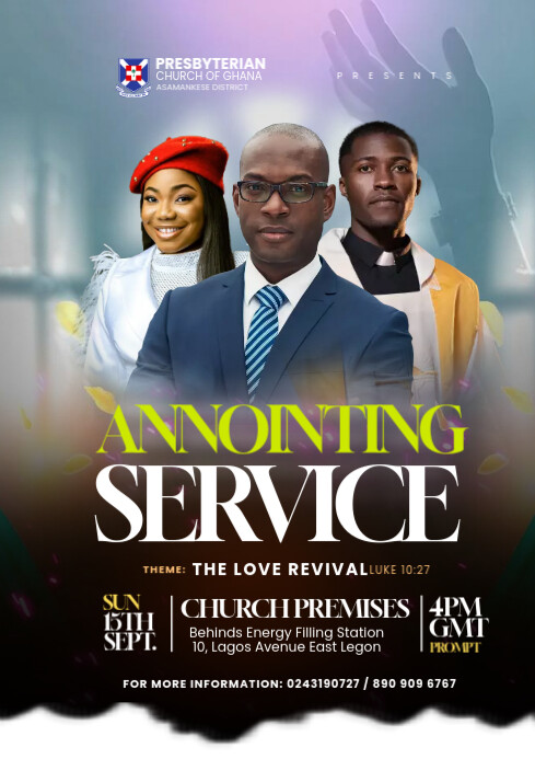Plantilla de Annointing Service Church Design Template | PosterMyWall