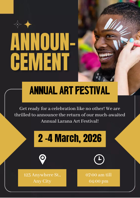 Announcemen Festival Template | PosterMyWall