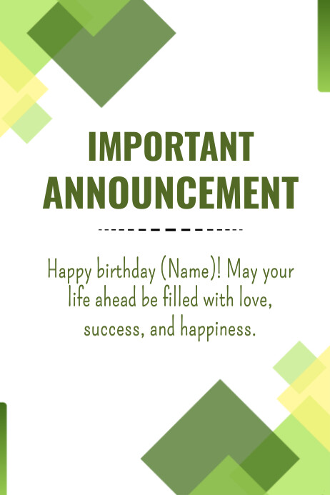 Announcement Template | PosterMyWall