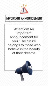 Important Announcement Instagram Story Template | PosterMyWall