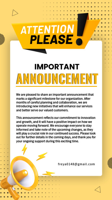 Copy of Announcement template | PosterMyWall