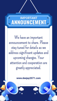Important Announcement Instagram Story Template | PosterMyWall