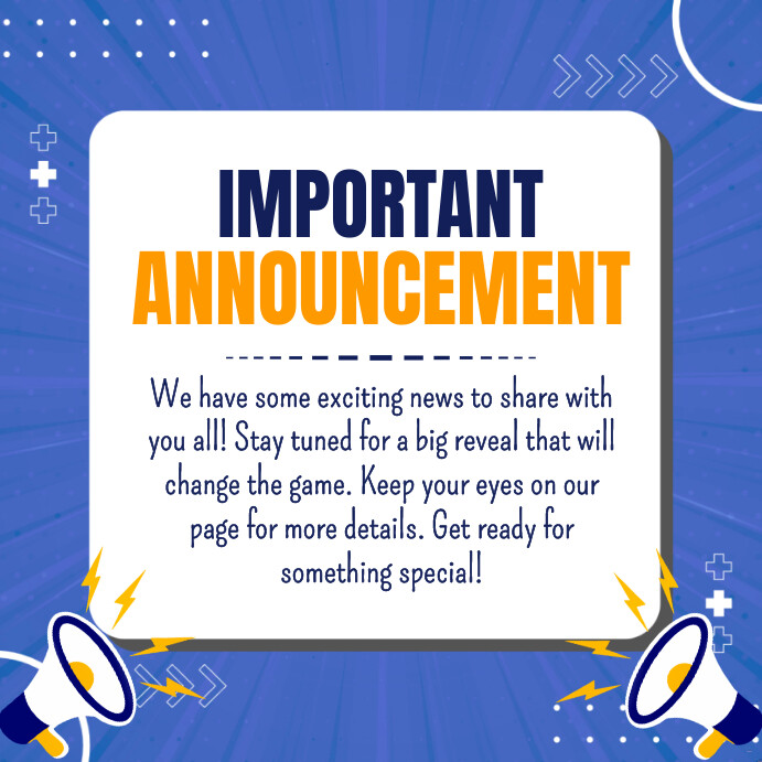 Plantilla de Announcement template | PosterMyWall