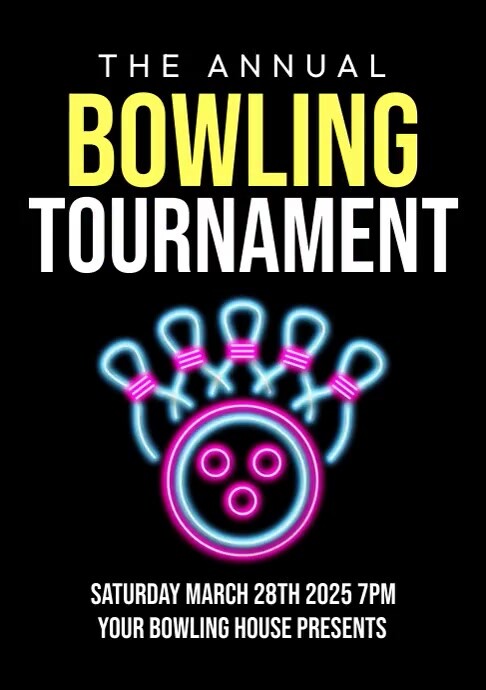 Annual Bowling Tournament Templat | PosterMyWall