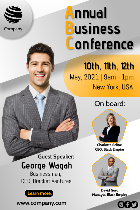 Annual business conference Template | PosterMyWall