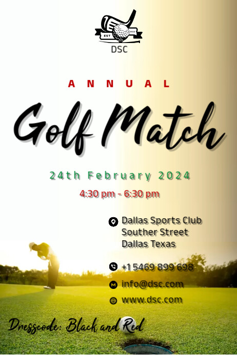Annual Golf match Tournament poster flyer Template | PosterMyWall