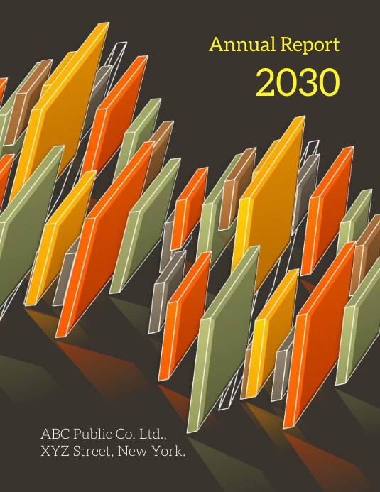 Annual Report (Bar Cubes) Template | PosterMyWall