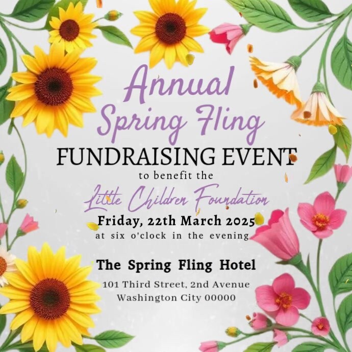 Annual Spring Fling Fundraising Event Template | PosterMyWall