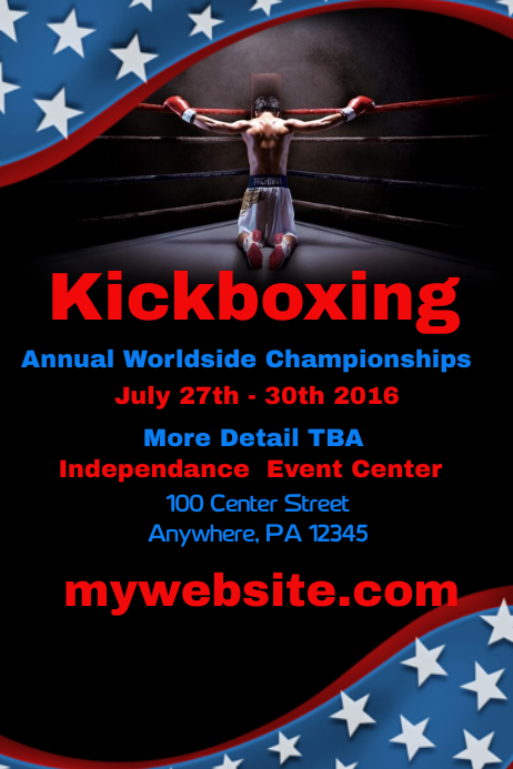 Annual Worldside Kickboxing Championships Template | PosterMyWall