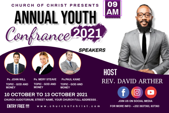 Copy of Annual youth confrence | PosterMyWall