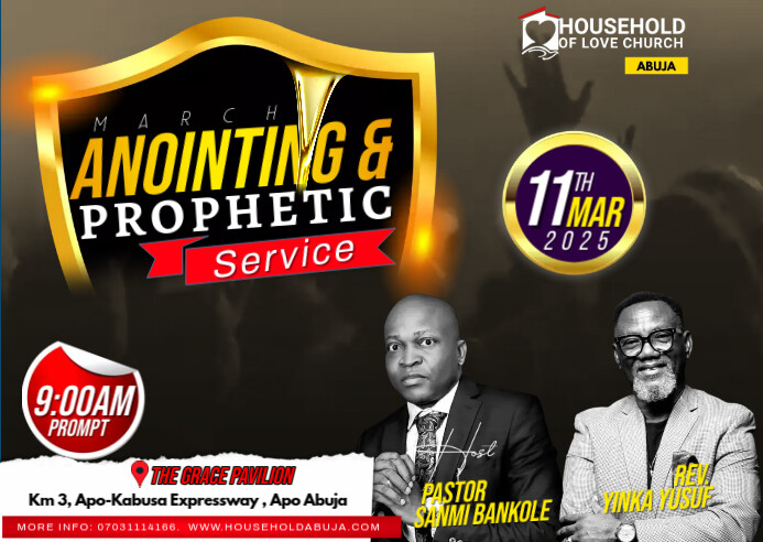 Anointing AND PROPHETIC service flyer (2) Template | PosterMyWall