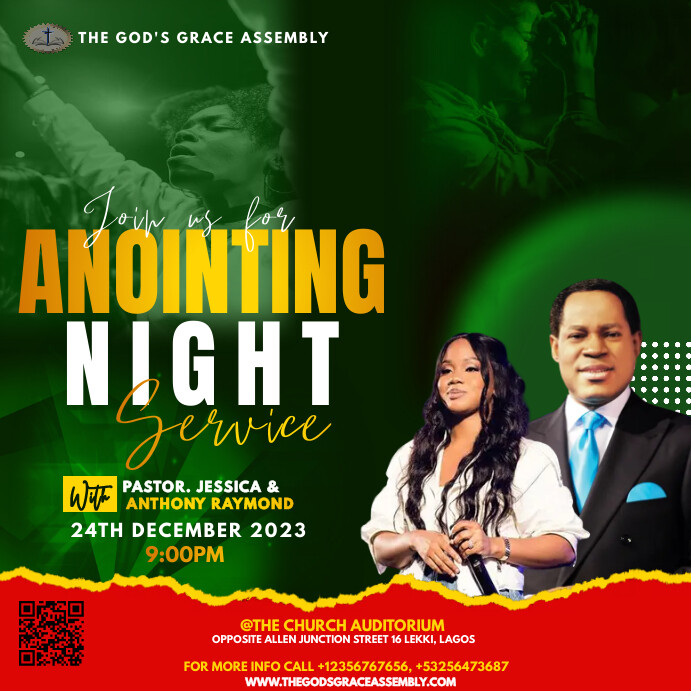 Anointing Night Flyer Instagram Post Template | PosterMyWall