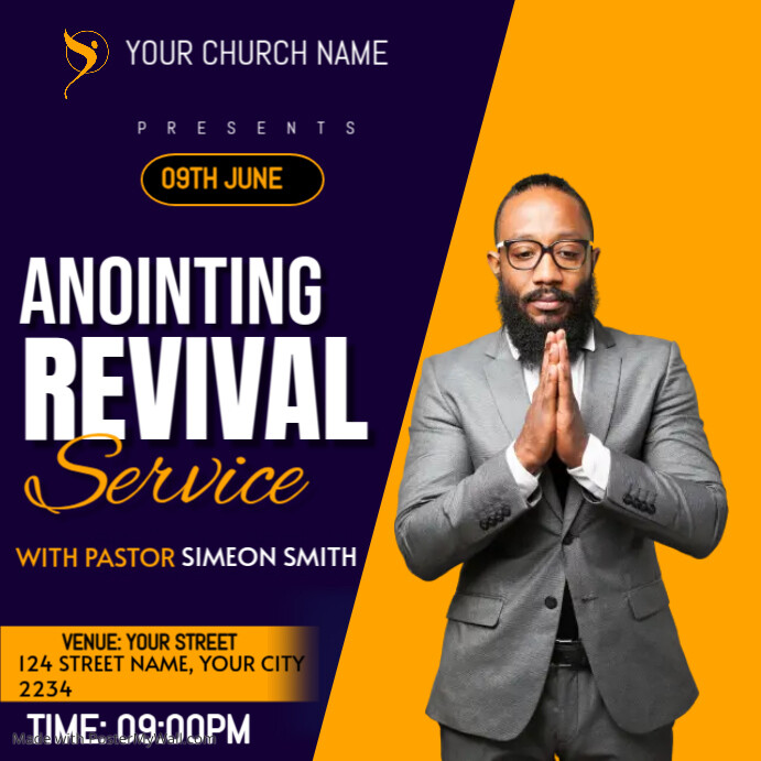 Anointing revival church event flyer Template | PosterMyWall