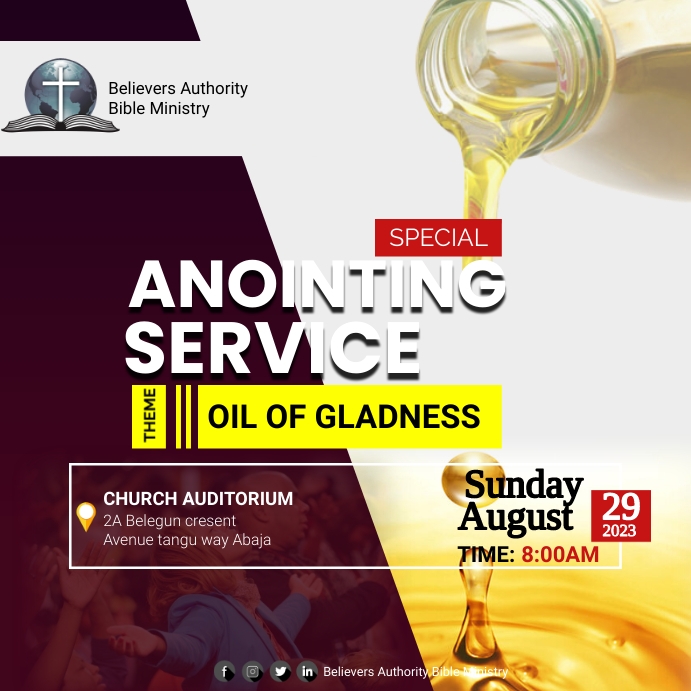 Anointing service Template | PosterMyWall