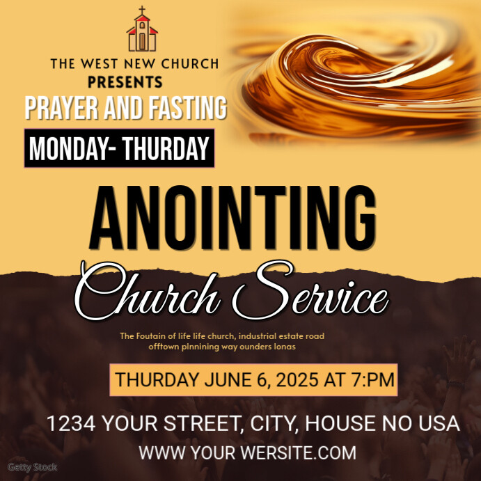 ANOINTING SERVICE FLYER Template | PosterMyWall