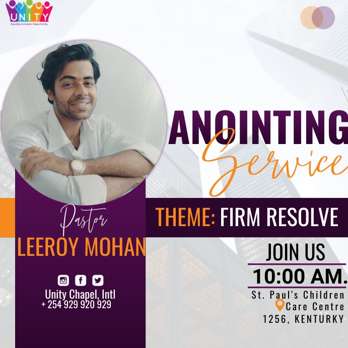 Plantilla de Folleto de Servicio de Unción de | PosterMyWall