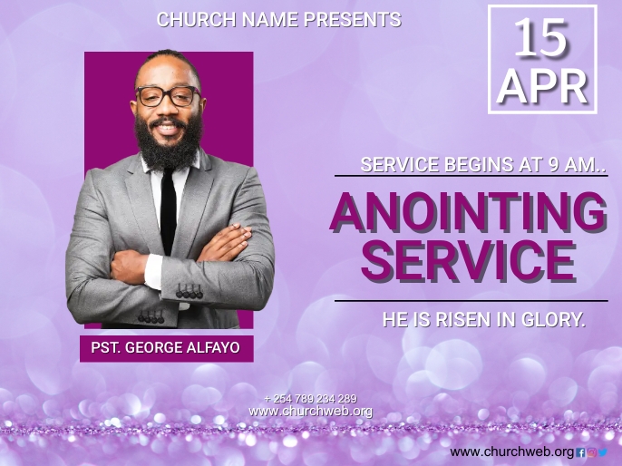 Anointing service poster Template | PosterMyWall