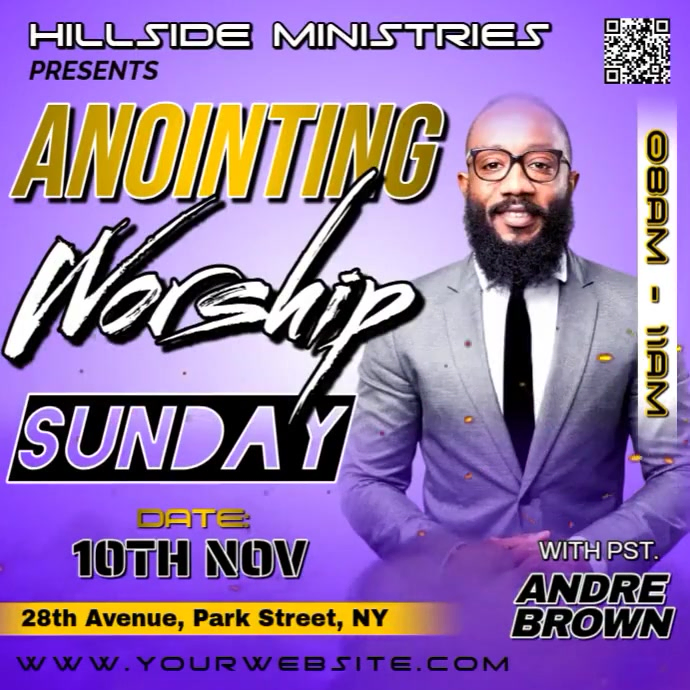 ANOINTING SUNDAY SERVICE FLYER POSTER Template | PosterMyWall