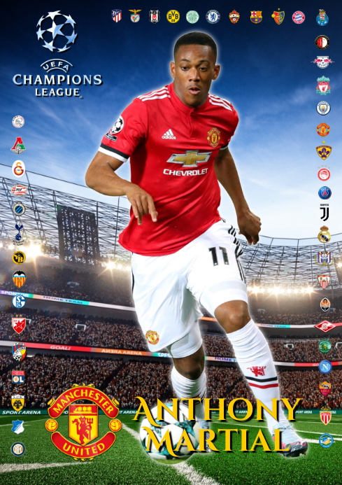 Anthony Martial Man United Template | PosterMyWall