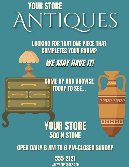 Copy of ANTIQUES SHOP | PosterMyWall