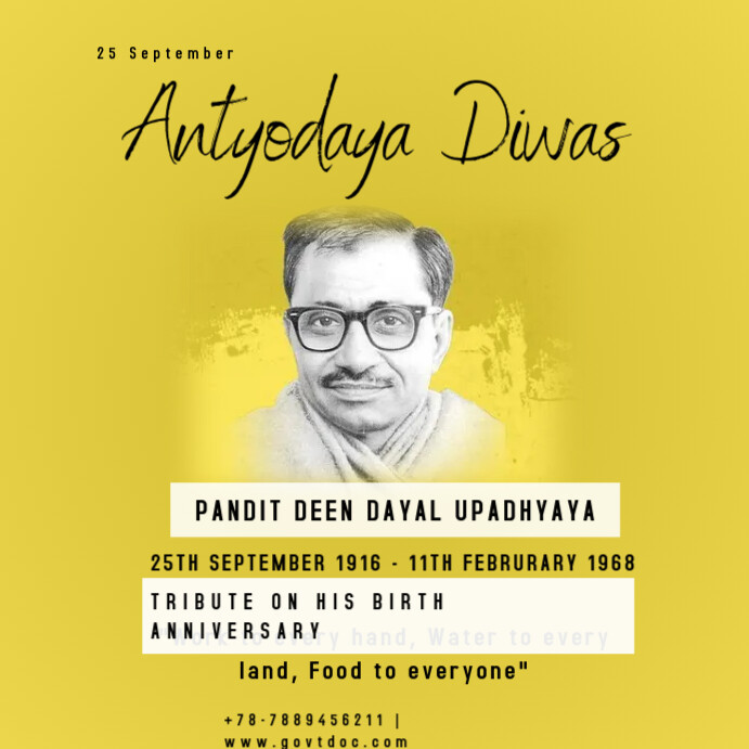Antyodaya Diwas Template | PosterMyWall
