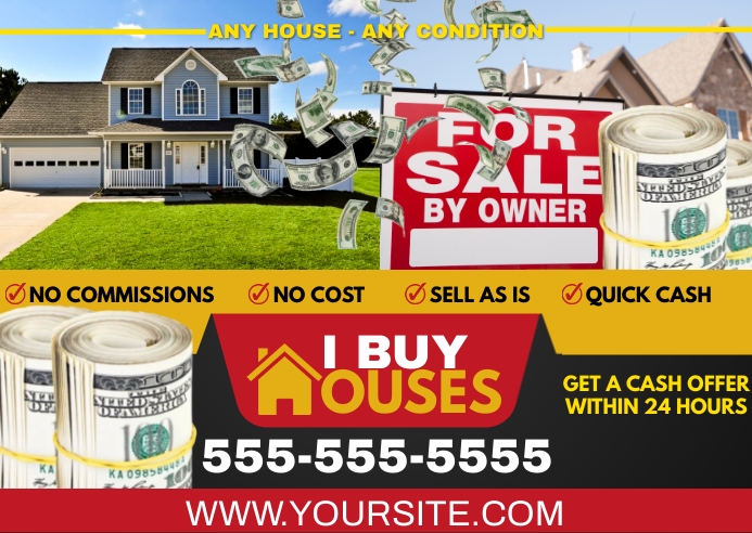 Any house any condition real estate postcard Template | PosterMyWall