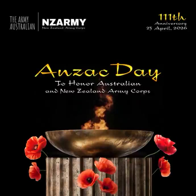Modèle Noir Anzac Day Instagram Ad | PosterMyWall