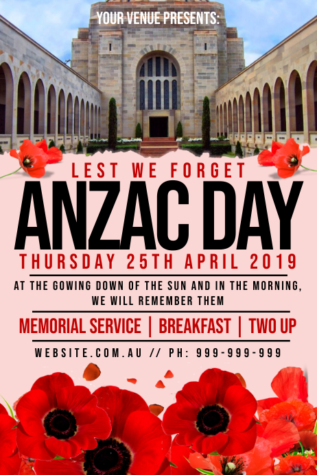Plantilla de Anzac Day Poster | PosterMyWall