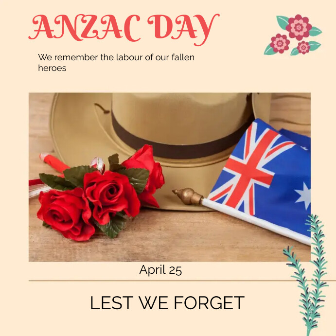 Anzac Day template design | PosterMyWall