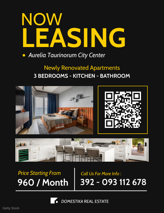 Copy of apartments for lease rent sale black white an | PosterMyWall