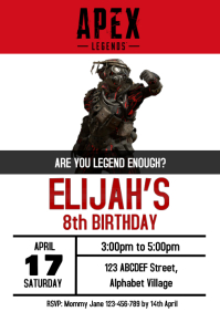 Apex Legends Birthday Invitation 9 Template | PosterMyWall