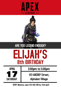 Apex Legends Birthday Invitation 8 Template | PosterMyWall